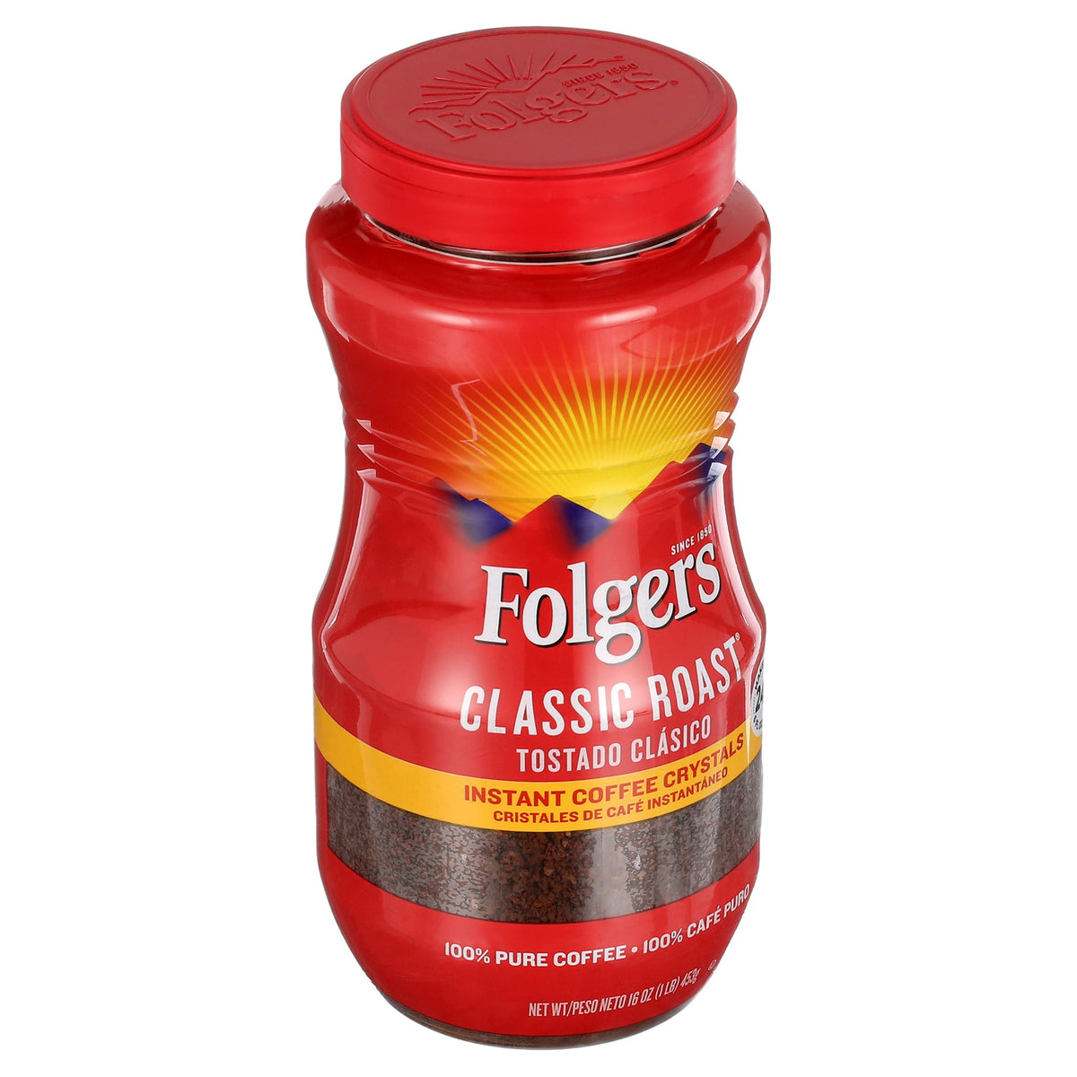 Folgers Classic Roast Instant Coffee Crystals, 16-Ounce Jar – Snacks jo