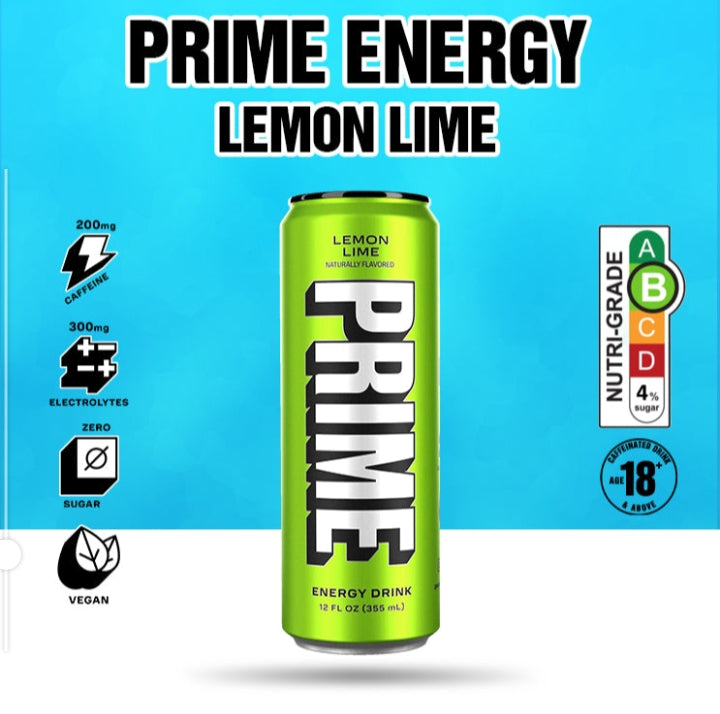 Prime Energy Drink Lemon Lime 330ml – Snacks jo