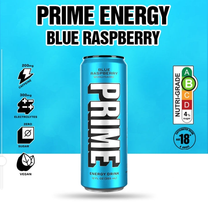 Prime Energy Drink Blue Raspberry 330ml – Snacks jo