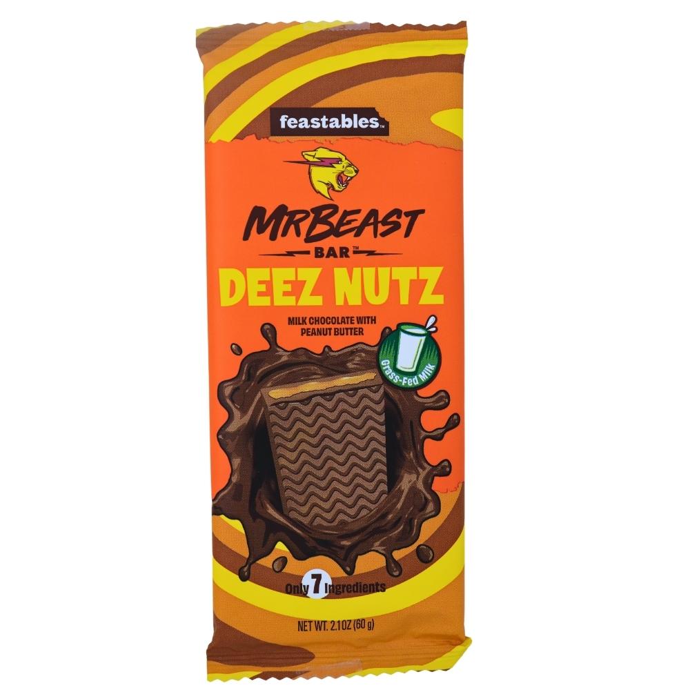 Feastables MrBeast Deez Nutz Peanut Butter Milk Chocolate Bar 60g ...
