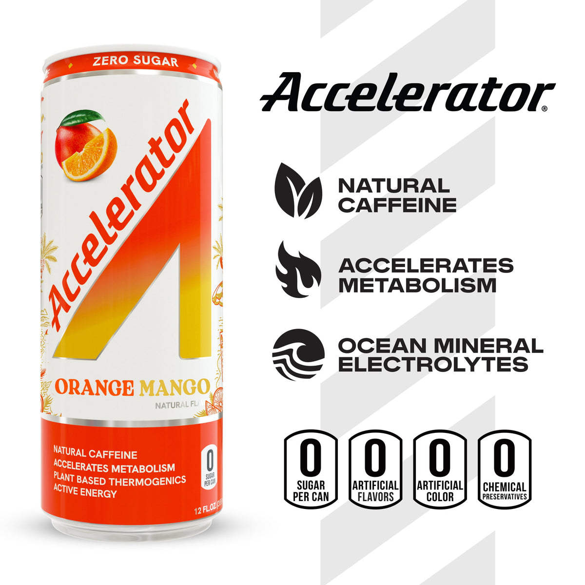 A SHOC Accelerator Orange Mango Energy Drink, 12 fl oz can – Snacks jo