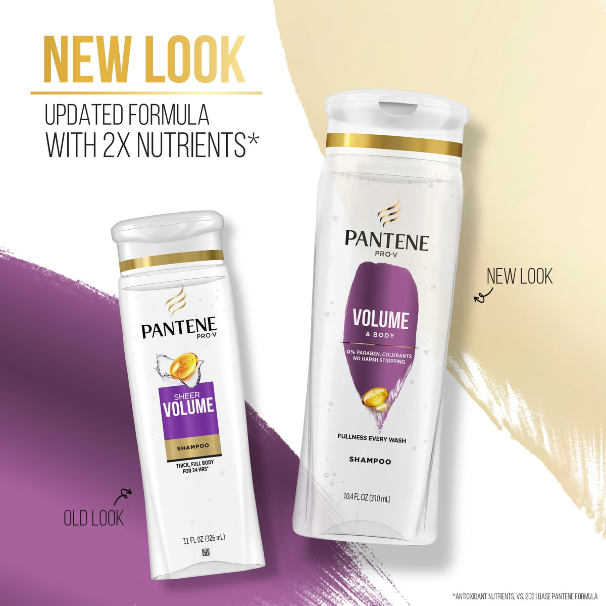 Pantene Pro-V Volume and Body Shampoo, All Hair Types, 10.4 fl oz ...