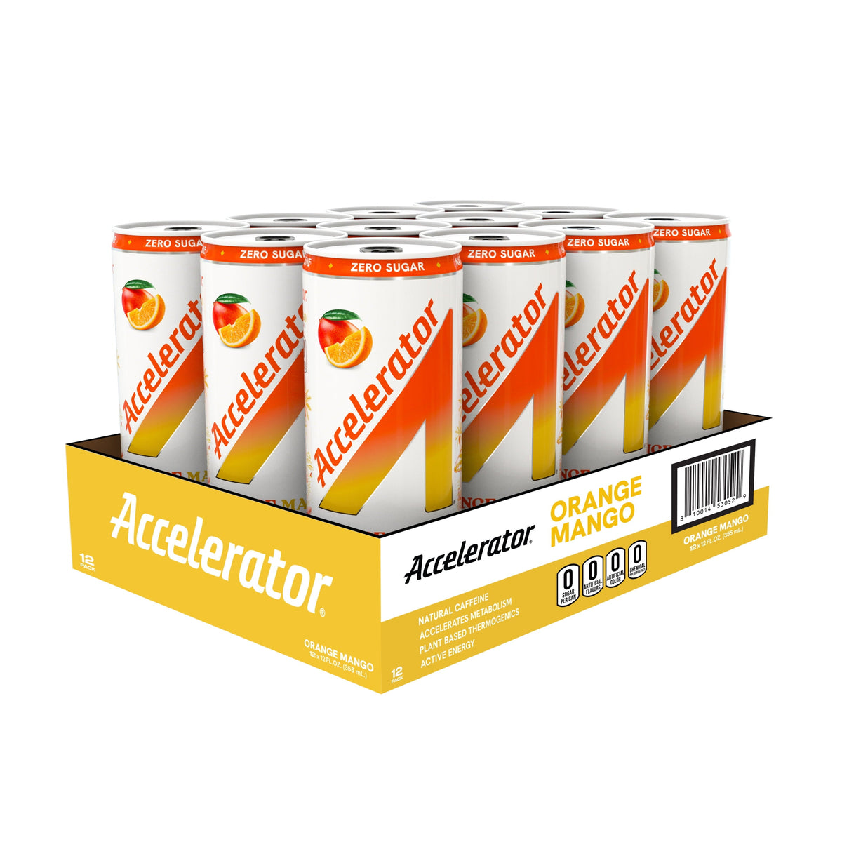A SHOC Accelerator Orange Mango Energy Drink, 12 fl oz can – Snacks jo